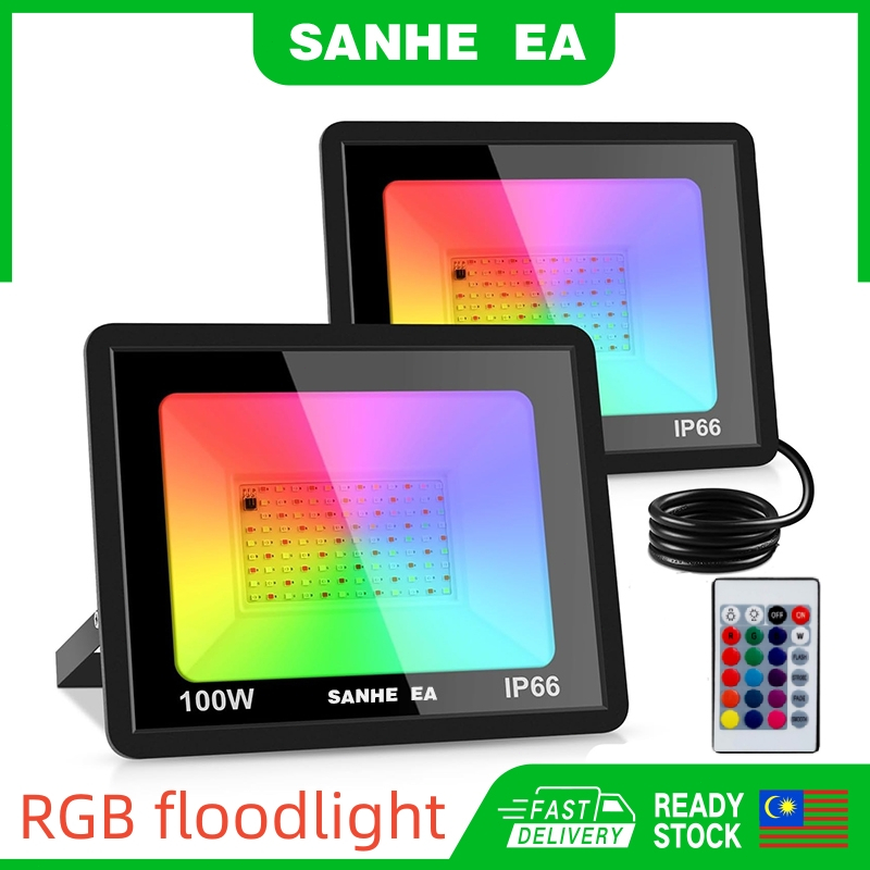 SANHE EA RGB Flood Light 200W RGB Reflector Waterproof LED Spotlight 240V Outdoor Garden ...