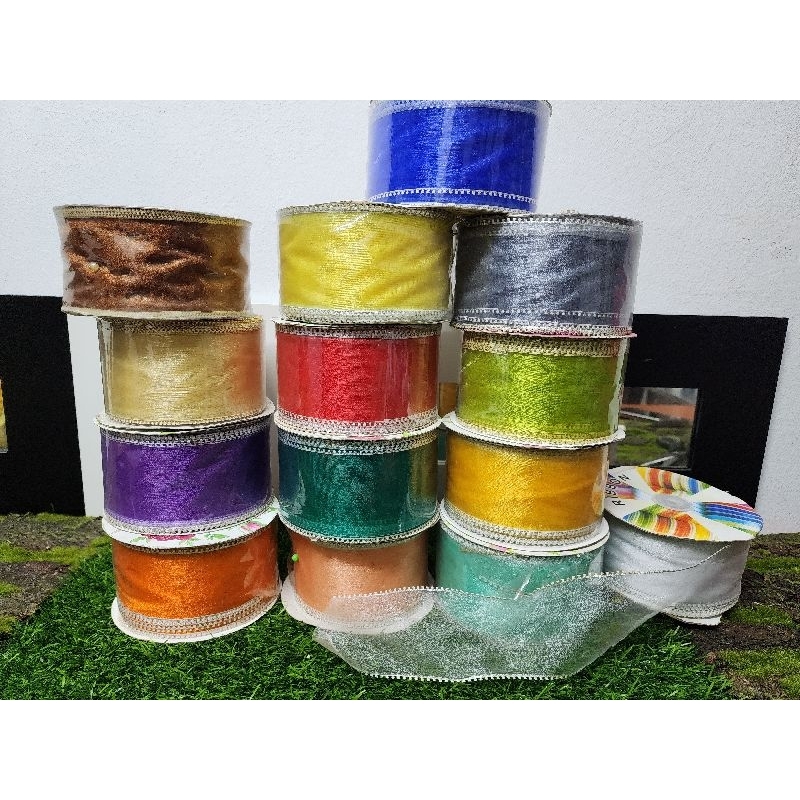 Organza Ribbon Hadiah Hiasan Pembungkusan Gift / W8cm x 10meter Organza ...