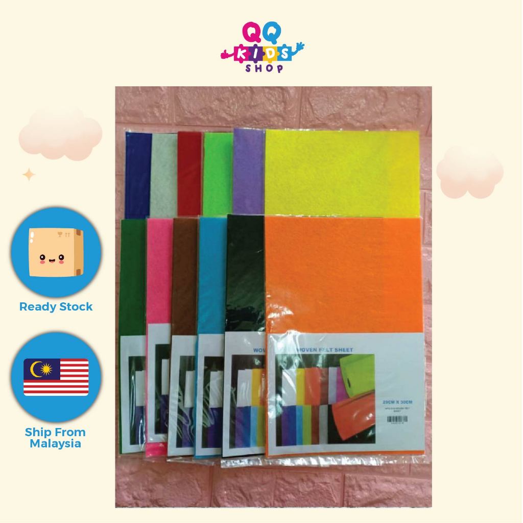 A4 Woven Felt Sheets / Velvet 20Cm X 30Cm 不织布 Kain Felt | Shopee Malaysia