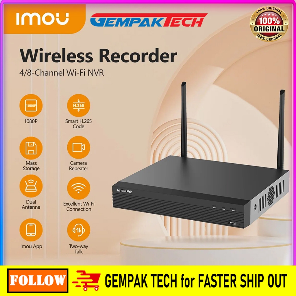 IMOU 8CH WIRELESS NVR 1080P -8 Channel Wireless CCTV Recorder network ...