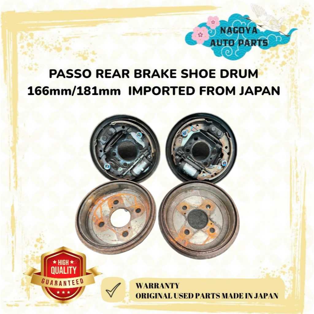PASSO REAR BRAKE SHOE DRUM 166mm/181mm IMPORTED FROM JAPAN | Shopee ...