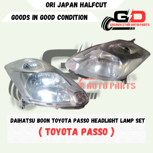 DAIHATSU BOON TOYOTA PASSO HEADLIGHT LAMP L&R SET(NO WARRANTY SABAH DAN ...