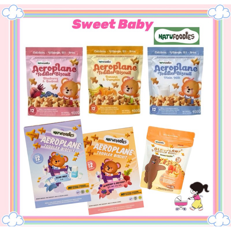 Natufoodies Aeroplane Toddler Biscuit for 12M+ (30g / 100g / 150g ...