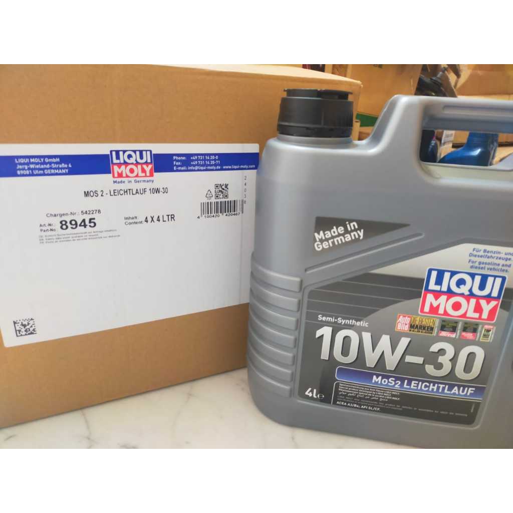 LIQUI MOLY MOS2 LEICHTLAUF 10W30 SEMI SYNTHETIC ENGINE OIL 8945 GERMANY ...