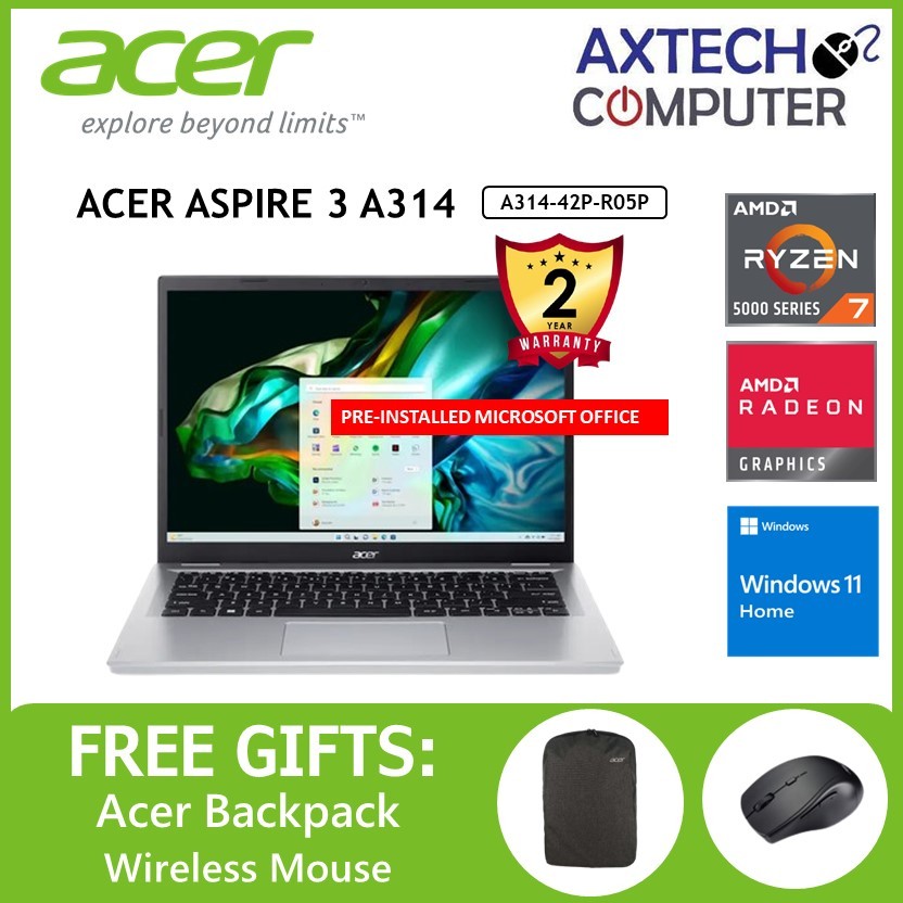 Acer Aspire 3 A314-42P-R05P 14'' WUXGA Pure Silver ( Ryzen 7 5700U ...