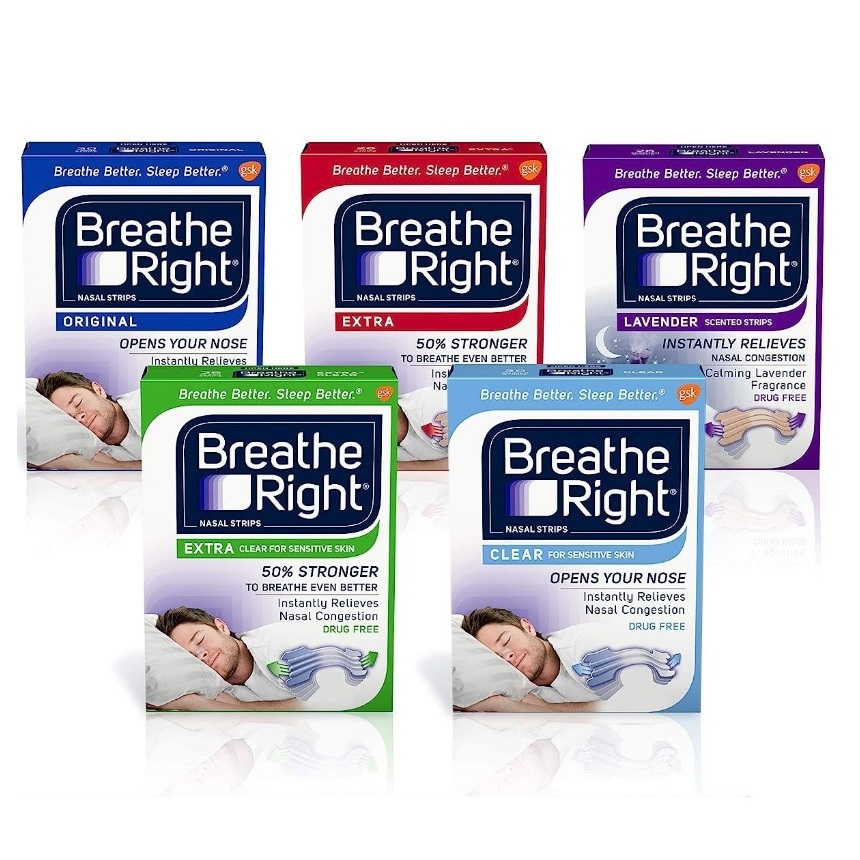 Breathe Right Extra Clear | Tan | Lavender DrugFree Nasal Strips for ...