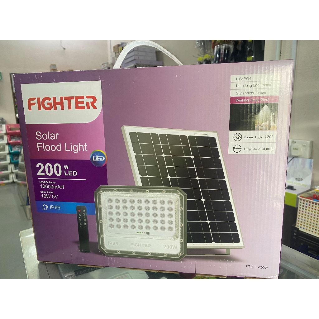 FIGHTER SOLAR FLOOD LIGHT (LED) 200W | Shopee Malaysia