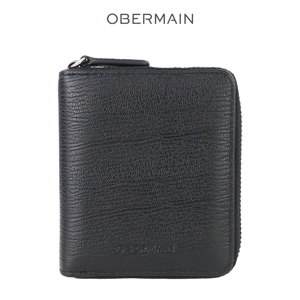 OBERMAIN Genuine Leather RFID Zip Wallet OBW223G2 (221005C2) Black ...