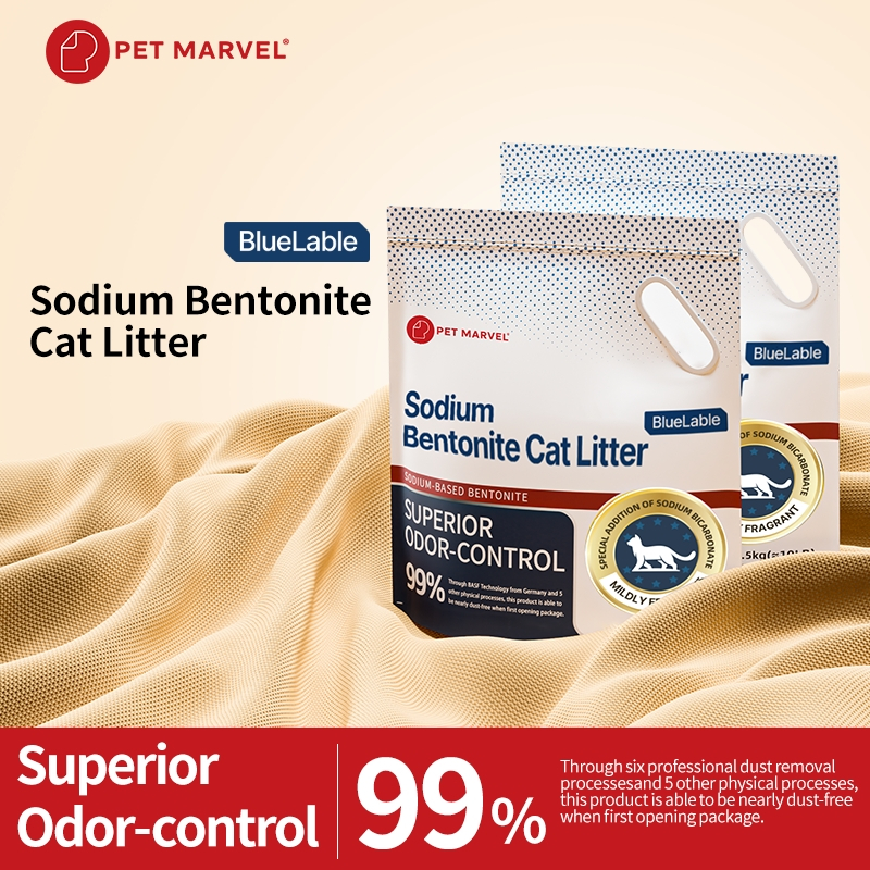 PET MARVEL Minerals Sodium Bentonite Clumping Cat Litter（4.5kg*3 Pack ...