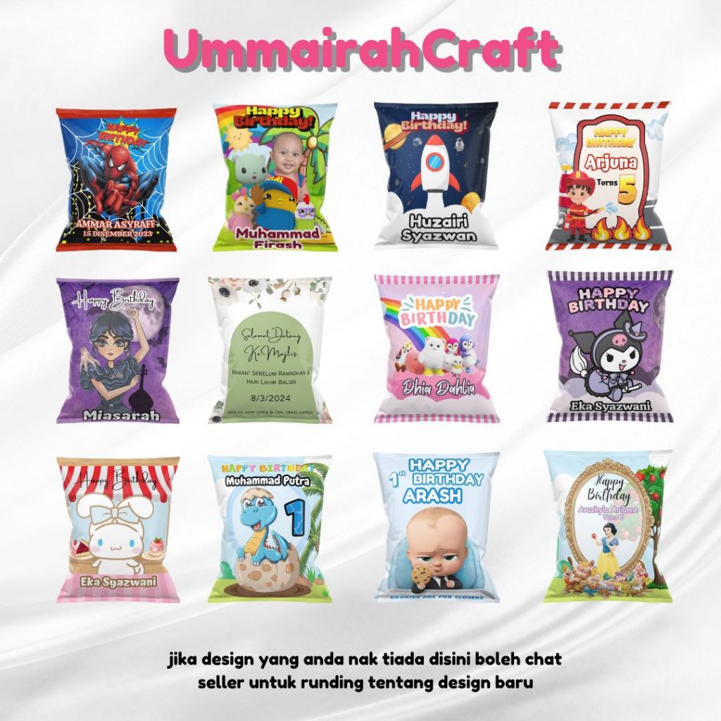 10pcs Pack Jajan | Custom Goodiesbag | Custom Design ChipBag | Goodies ...