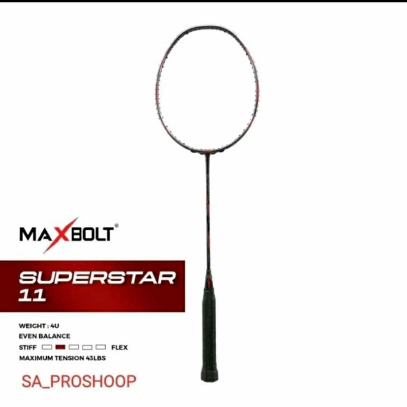 maxbolt superstar 11 raket badminton original badminton racket max tension 43lbs | Shopee Malaysia