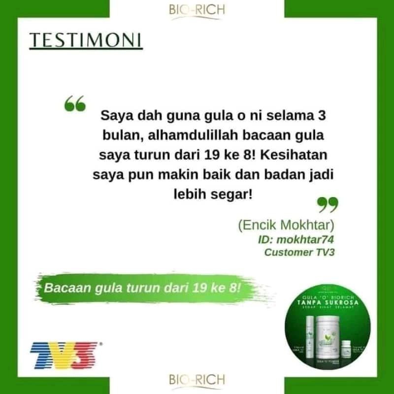 Gula O original Biorich..manisan dari jagung yang rendah kalori dan ...