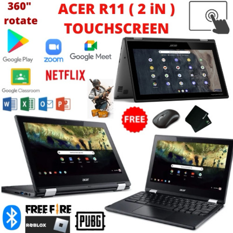 Acer R11 Touchscreen 2 In 1 Chromebook 4GB Ram SSD Slim / Speaker Nice ...