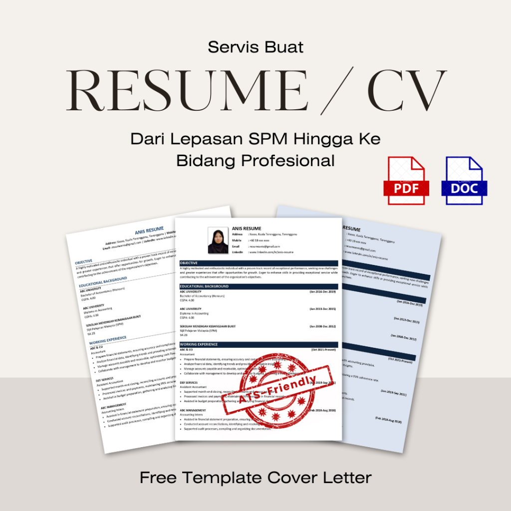 Resume | Servis Buat Resume | CV | Resume ATS Friendly | Shopee Malaysia