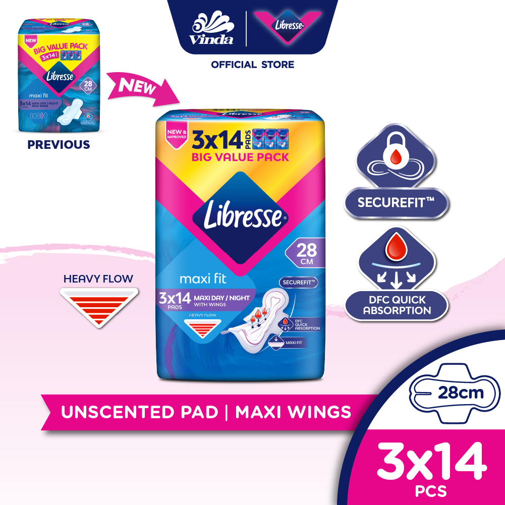 Libresse Maxi Wings 28cm (3x14s) | Shopee Malaysia