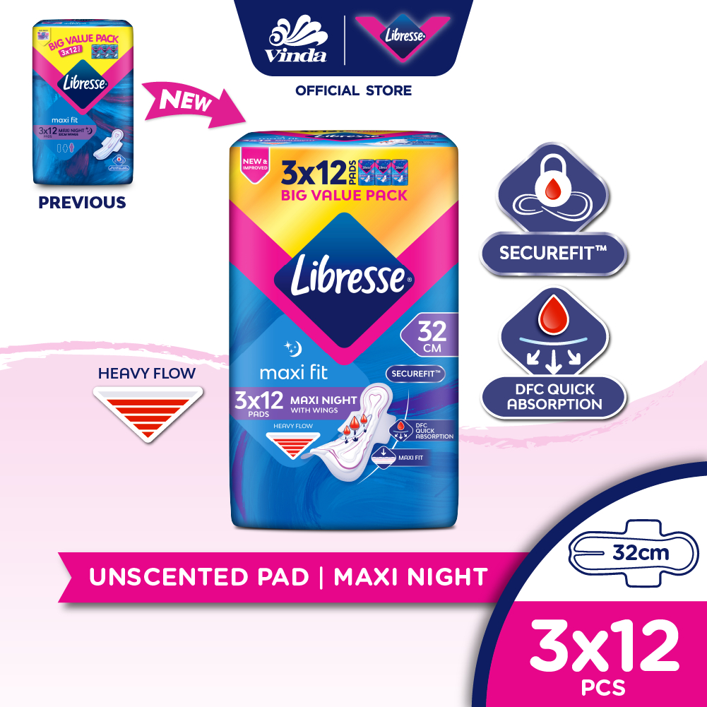 Libresse Maxi Night Wings 32cm (3x12s) | Shopee Malaysia