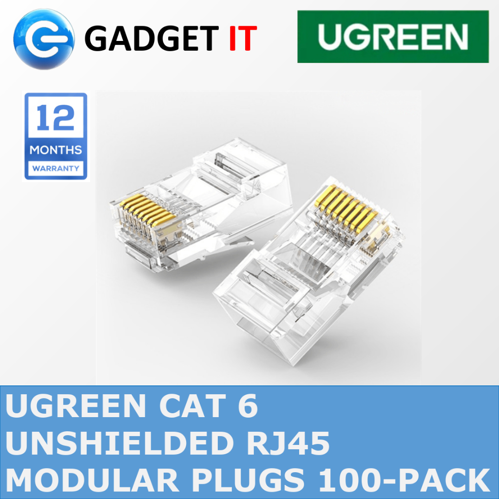 UGREEN CAT 6 UNSHIELDED RJ45 MODULAR PLUGS 100-PACK 60558 | Shopee Malaysia