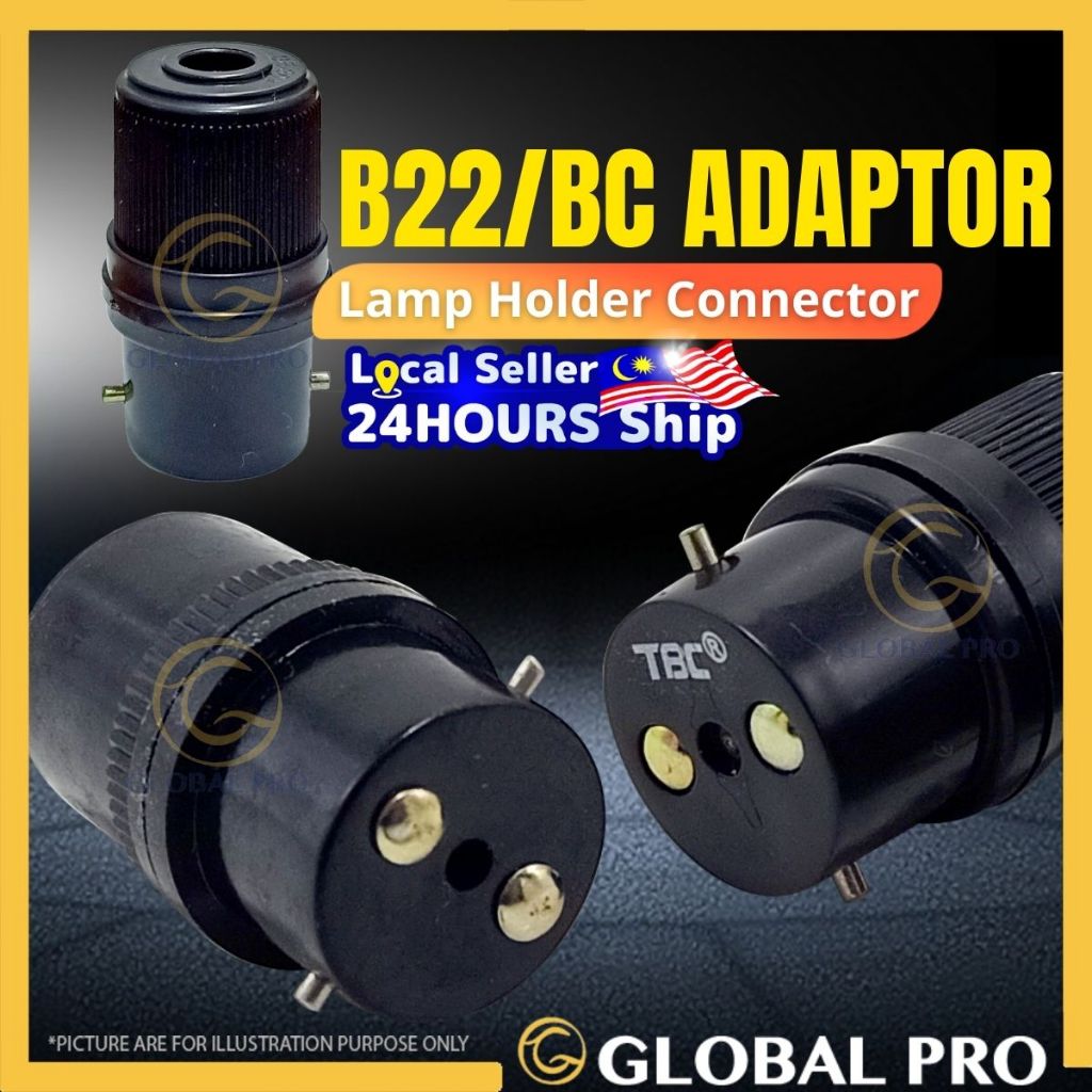 Full Copper B22 Adaptor BC Lamp Holder Connector BC Adaptor Penyambung ...