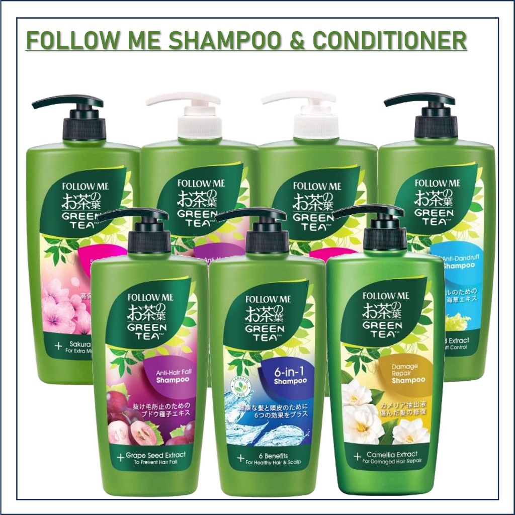 Follow Me Green Tea Shampoo/ Follow Me Green Tea Conditioner (650ml ...