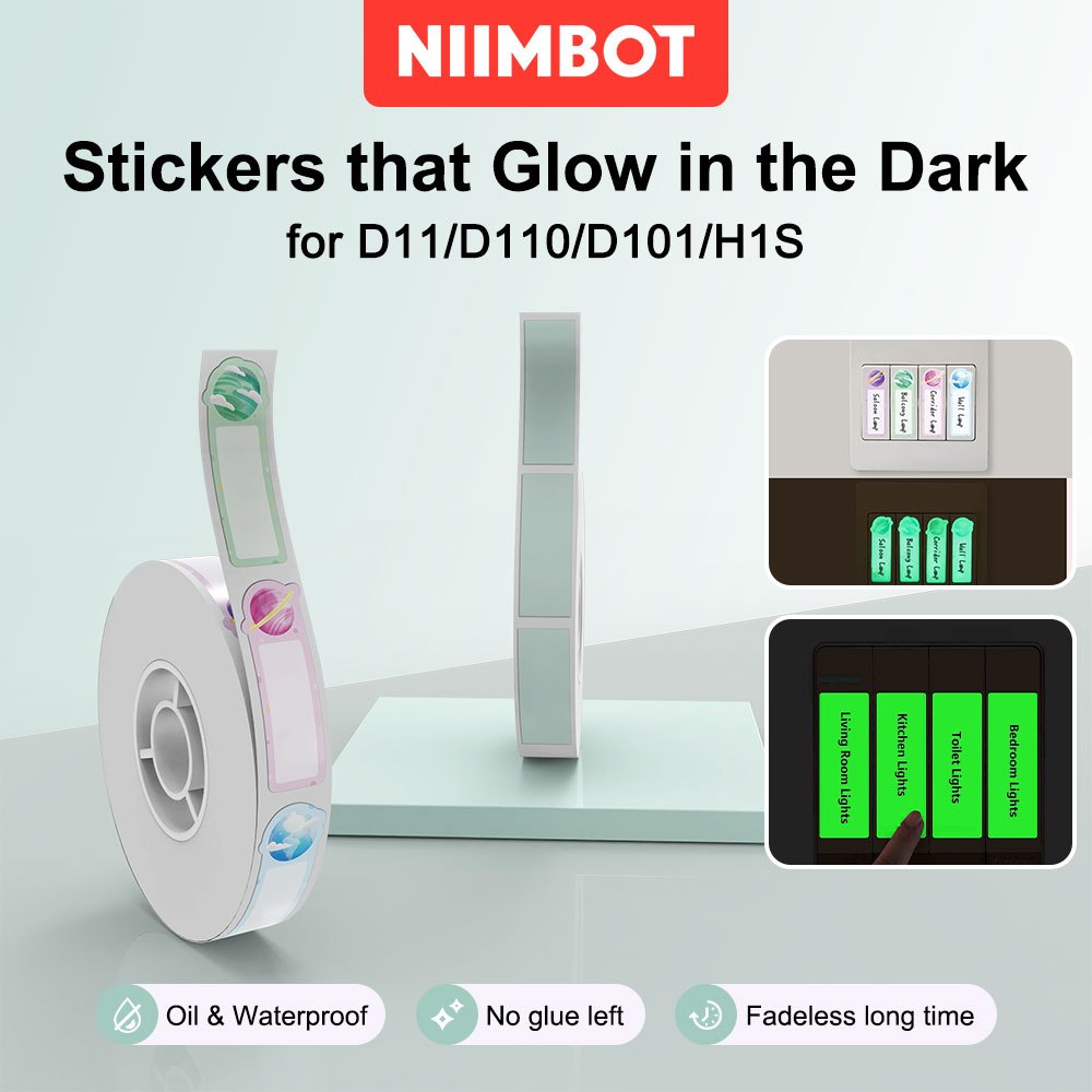 NIIMBOT D11 D110 D101 Luminous label creative switch sticker waterproof ...