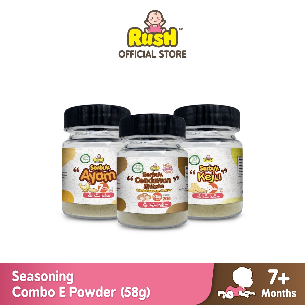 Rush Baby Seasoning Combo E ( Chicken 20g, Shitake Mushroom 20g, Cheese ...