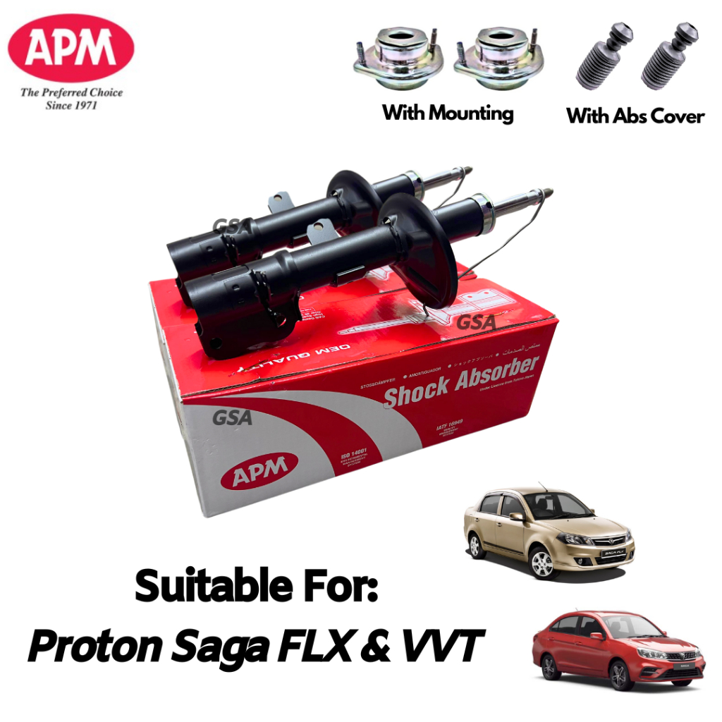 APM Proton Saga FLX, VVT Front (Depan) & Rear (Belakang) Gas Shock ...