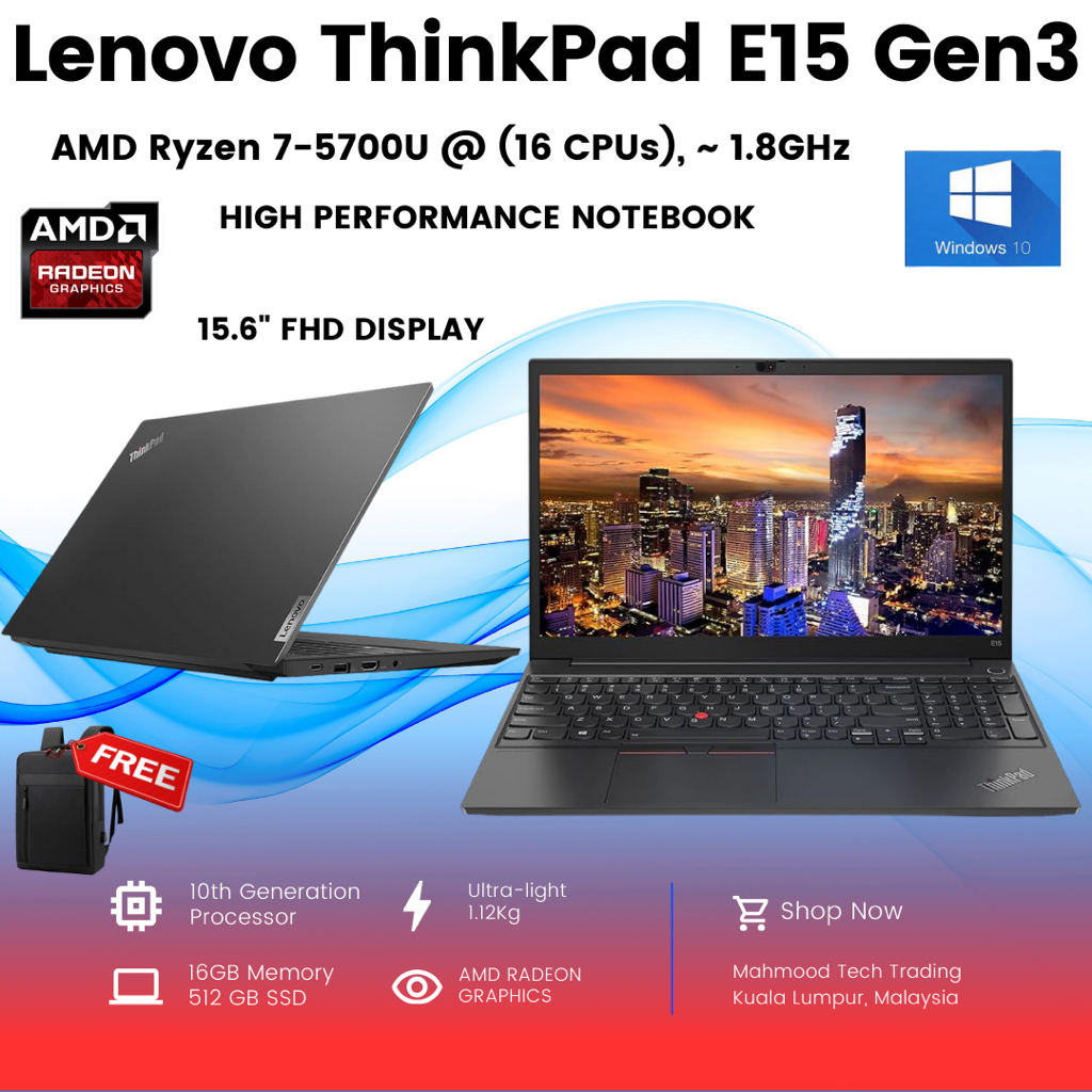 FREE 🎁 LAPTOP LENOVO THINKPAD E15, E15 Ryz, T15 E590, E580, E570, E560 ...