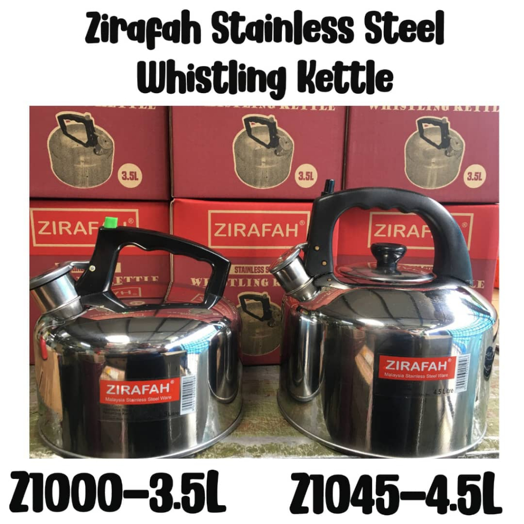 ZIRAFAH STAINLESS STEEL WHISTLING KETTLE Stainless Steel Traditional ...