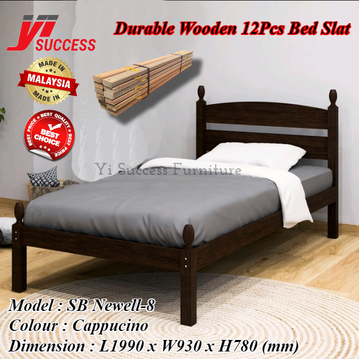 Yi Success Juliet Full Solid Wooden Single Bed Frame / Quality Wooden Single Bed / Katil Bujang ...