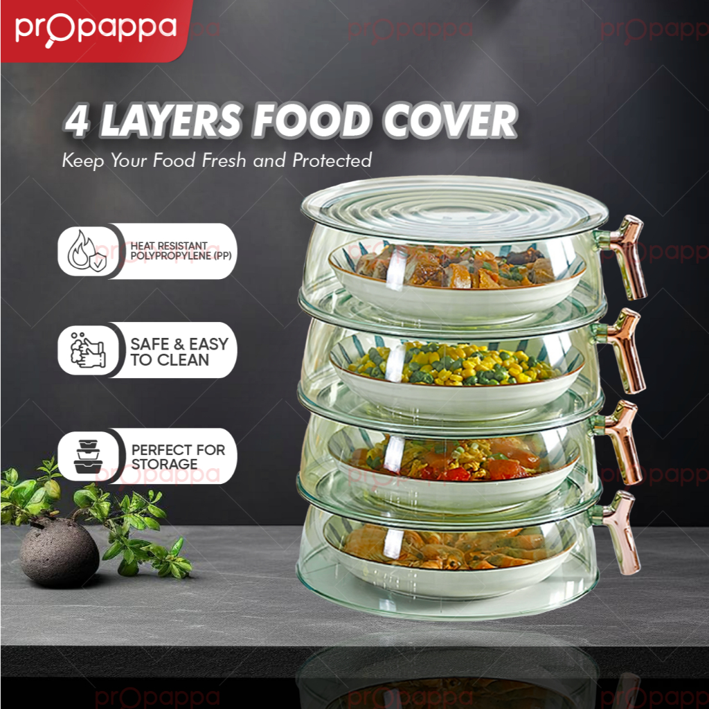 Propappa - 4 Layers Food Cover Stackable Food Insulation Cover ...