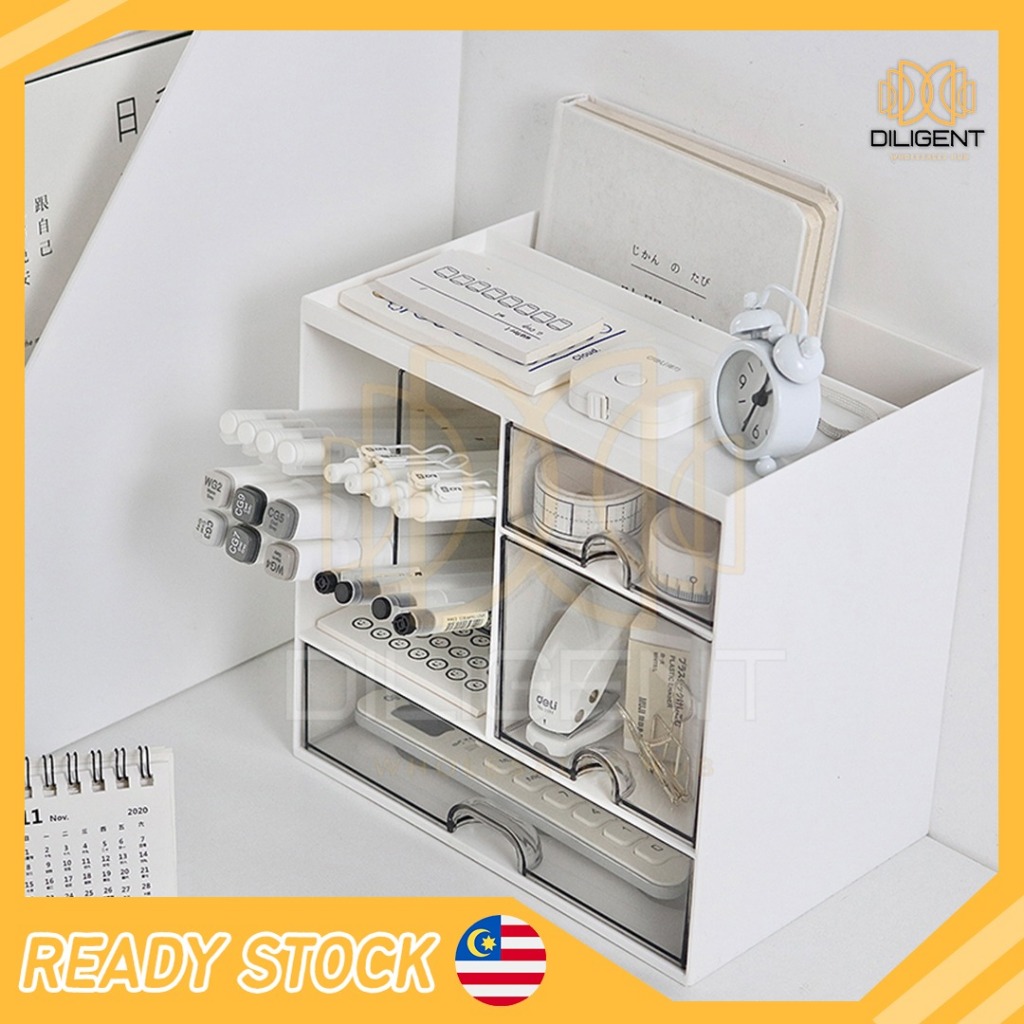 【D346 READY STOCK】 Multi Slots Stackable Drawer Storage Box Large ...