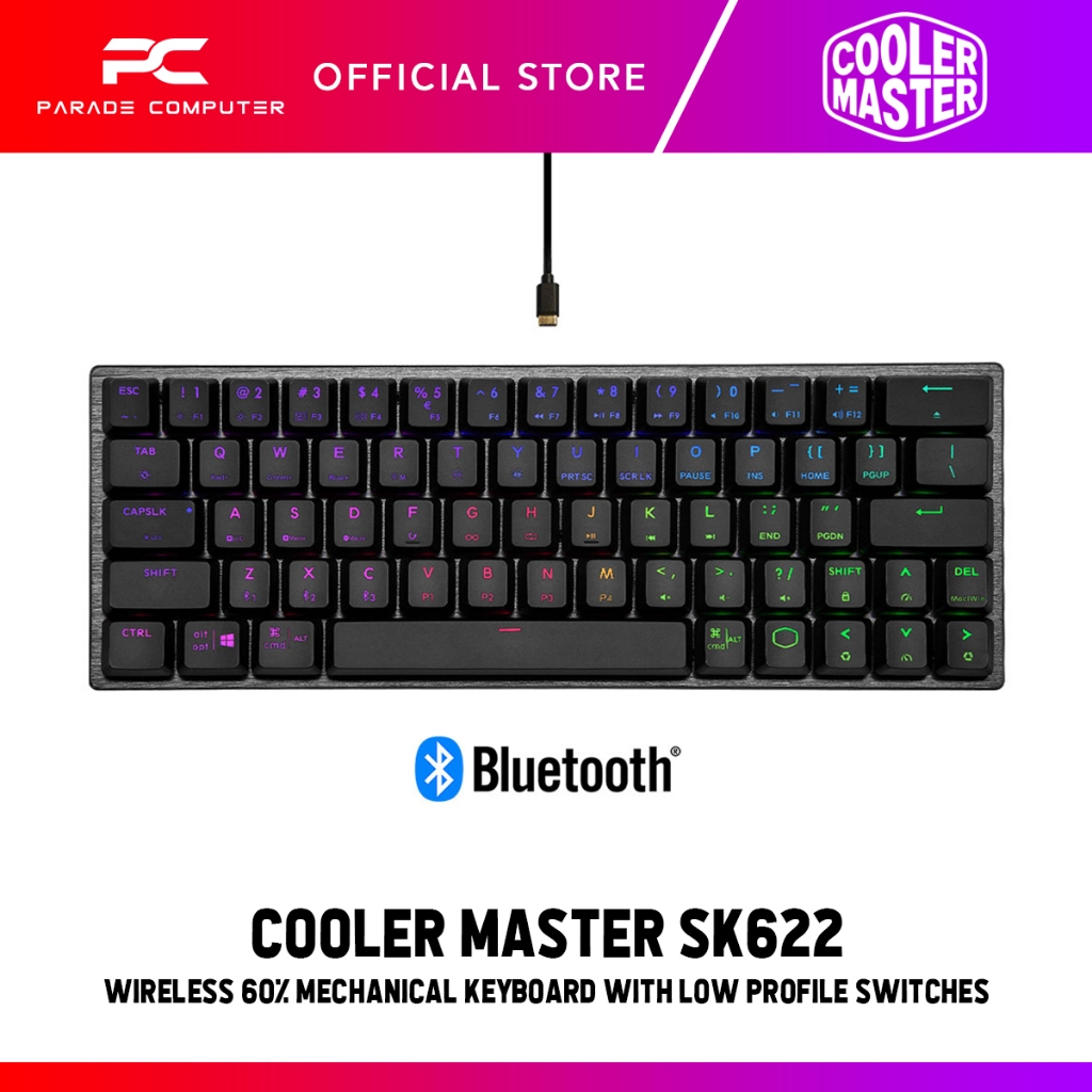 COOLER MASTER SK622 Wireless 60% Mechanical Keyboard with Low Profile ...