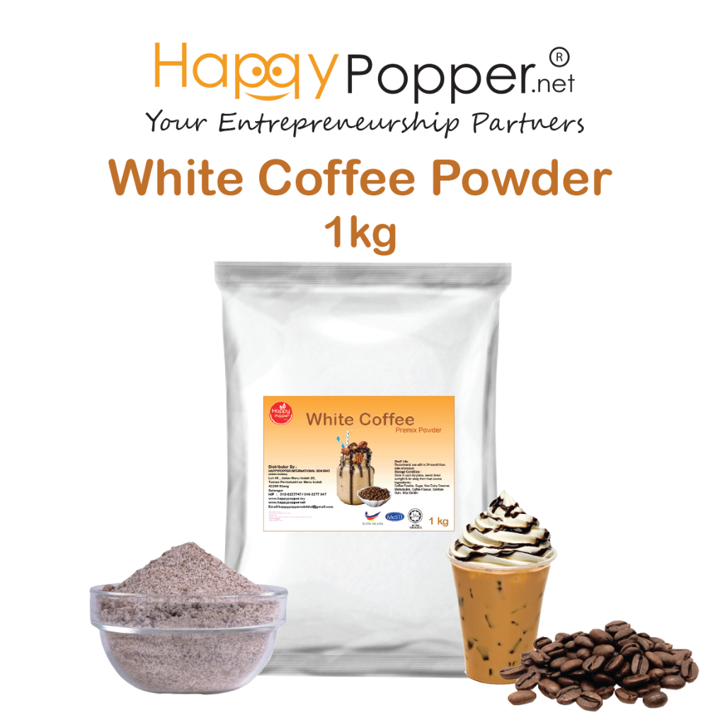 Happypopper Lnstant White Coffee Powder 3 in 1 Serbuk Kopi Putih 1kg ...