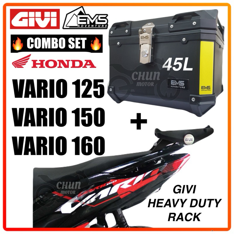 EMS TOP BOX MOTORCYCLE HONDA VARIO / Aluminum Box Design with ABS ...