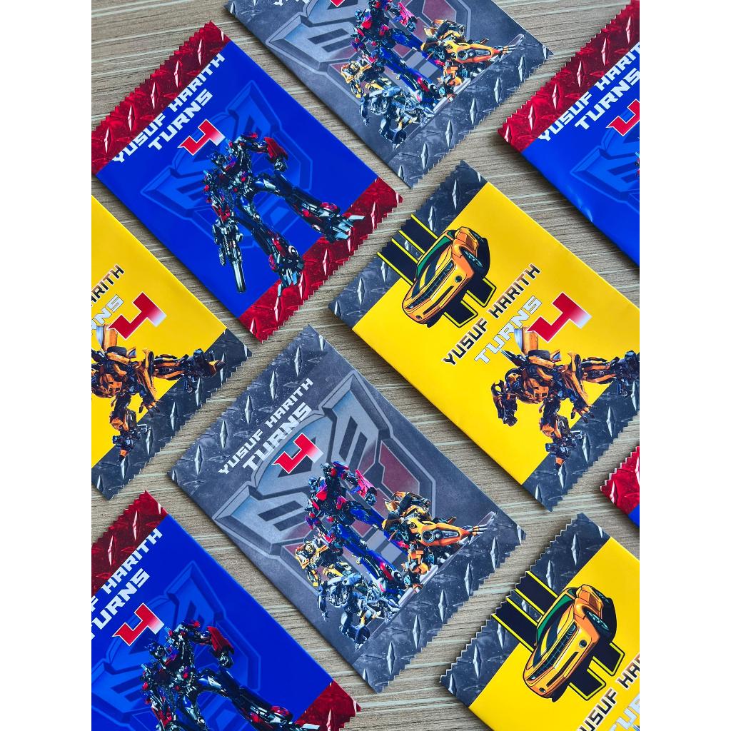 Transformers Theme Goodie Bag with Paper Tags Vitagen Label and ...