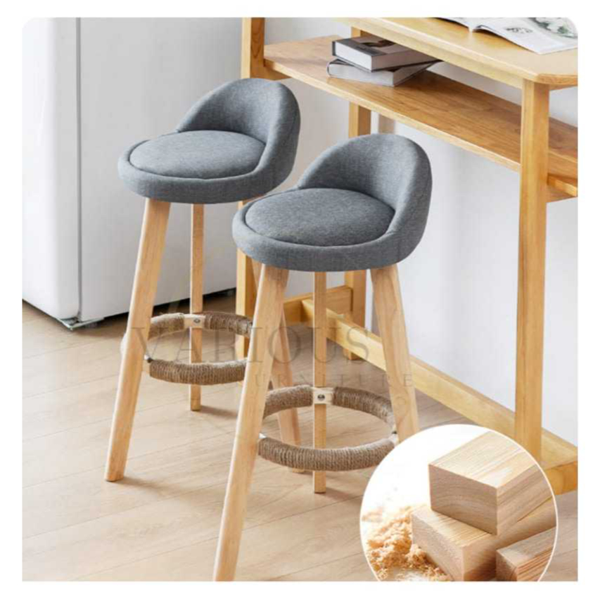 (READY STOCK)VARIOUS solid wood bar stool modern minimalist bar stool ...