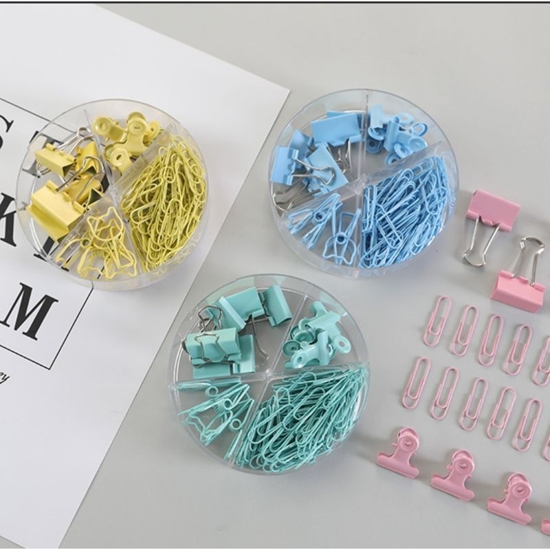 Elegant 5 in 1 Paper Clips and Pins Set (Binder Clip, Round Paper Clip ...