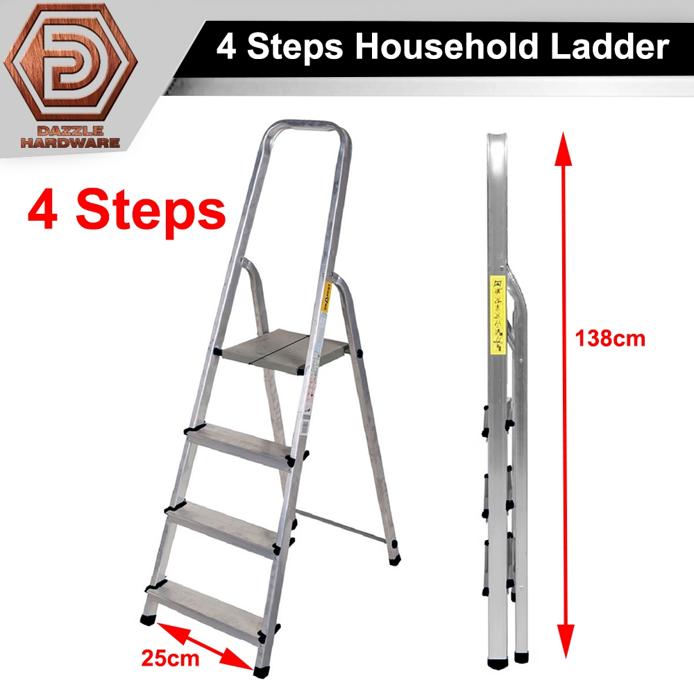 Household ladder 4 steps light weight ladder portable ladder stair ...