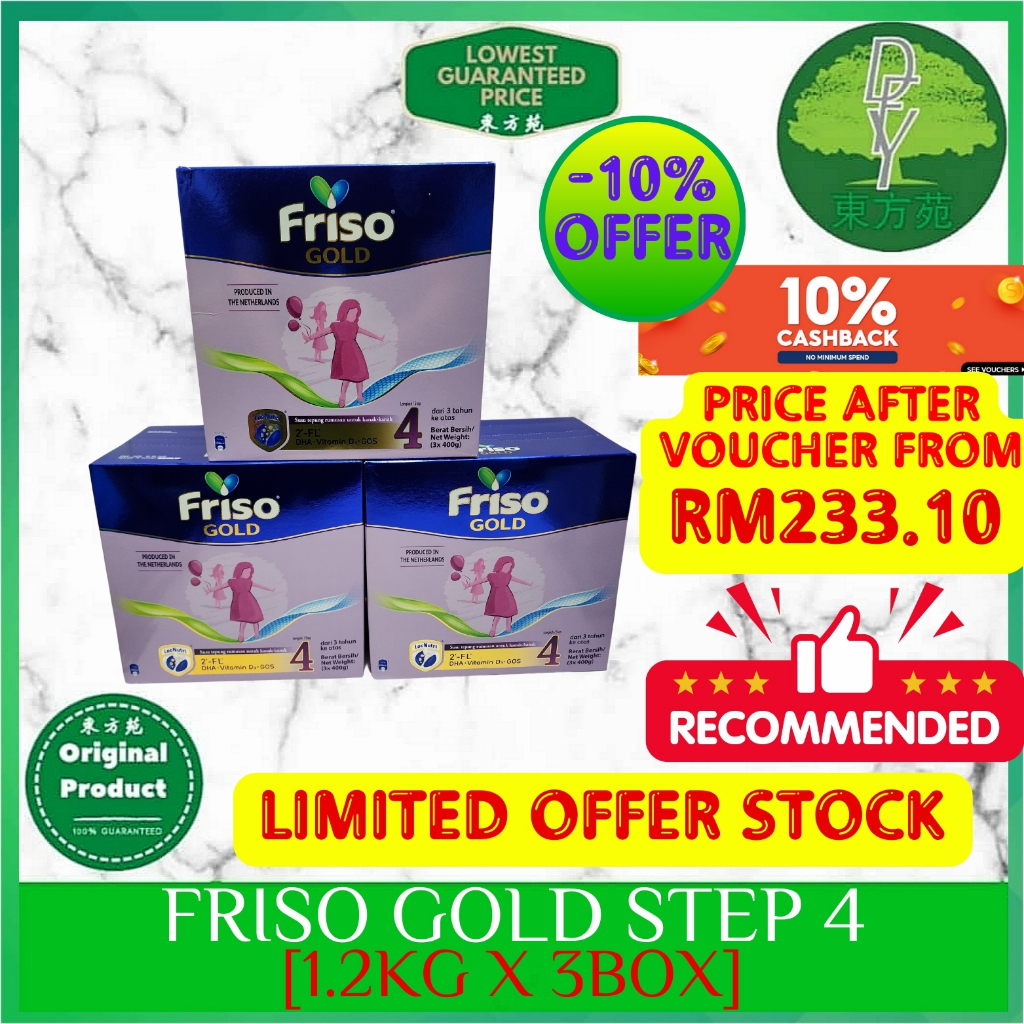 Friso Gold Step 4 (1.2kg x 3) Exp: 08/2025 (Newest Stock) | Shopee Malaysia