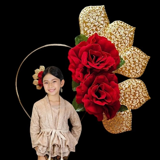 Cekak Sanggul Lintang bunga mawar baldu ros rose Merdeka tradisional ...