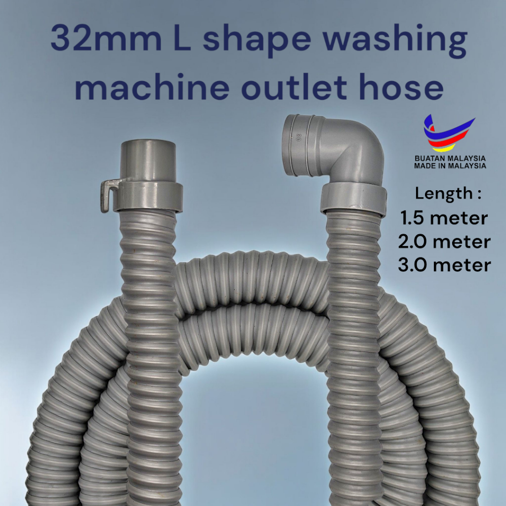**Buatan Malaysia** L Shape 32mm Top Load Washing Machine Outlet Hose ...