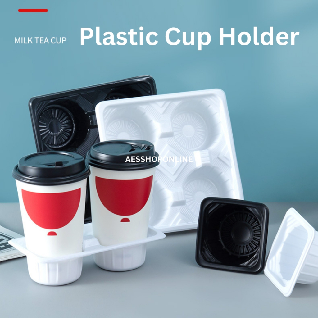 ±50pcs Disposable Plastic Cup Holder Carrier Coffee Cup Takeaway Tray ...