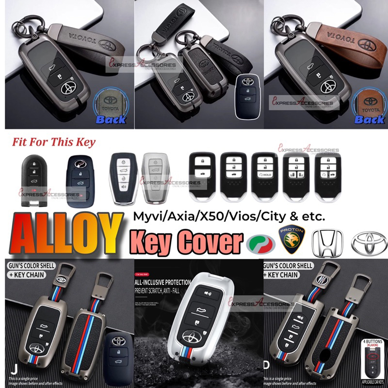 Zinc Alloy silicon Car Remote Key Cover Perodua Bezza MYVI Axia Aruz ...