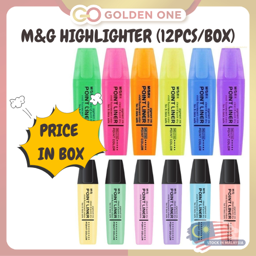 【1BOX=12PCS ! ! !】M&G FLUORESCENT & PASTEL MIX & SAME COLOR HIGHLIGHTER ...