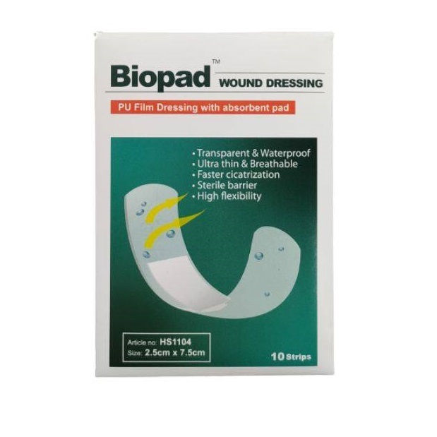 Biopad Wound Dressing ( 10 pcs ) ( 2.5cm x 7.5cm ) | Shopee Malaysia