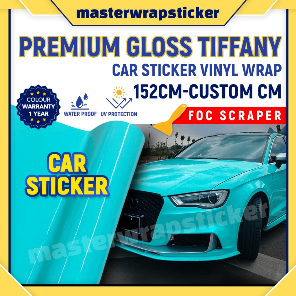 PREMIUM GLOSSY TIFFANY STICKER KERETA(152CM-90CM)stiker kereta wrapping ...