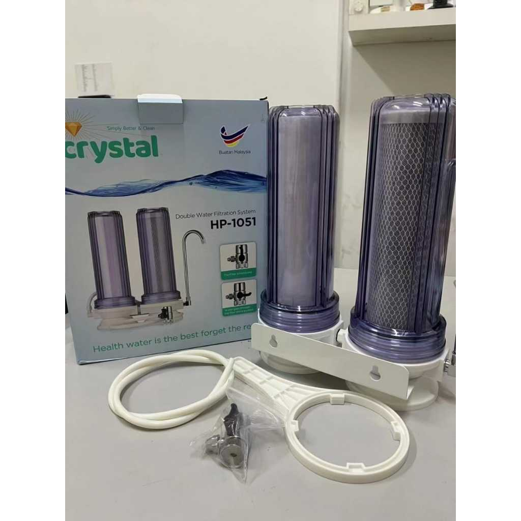 (CRYSTAL) DOUBLE STAGE DOMESTIC DOUBLE WATER FILTER SYSTEM WITH PP ...