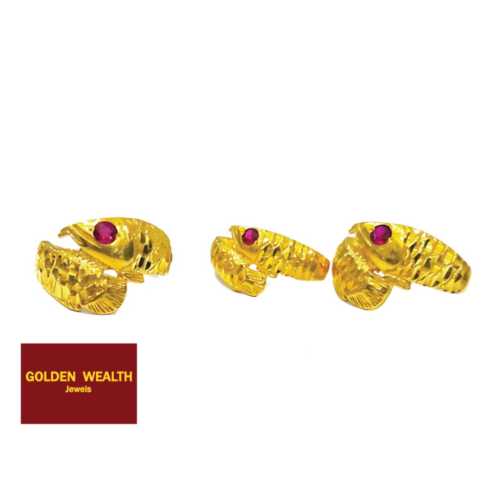 916 Gold Arowana Ring Cincin Ikan Permata Emas 916 黄金龙鱼戒指 | Shopee Malaysia
