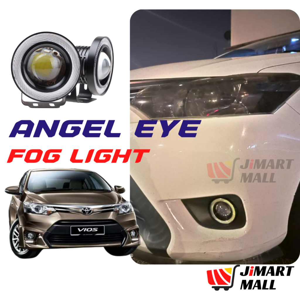 TOYOTA VIOS ANGEL EYE LED FOG LAMP SPOTLIGHT Halo Ring COB Light Lampu ...
