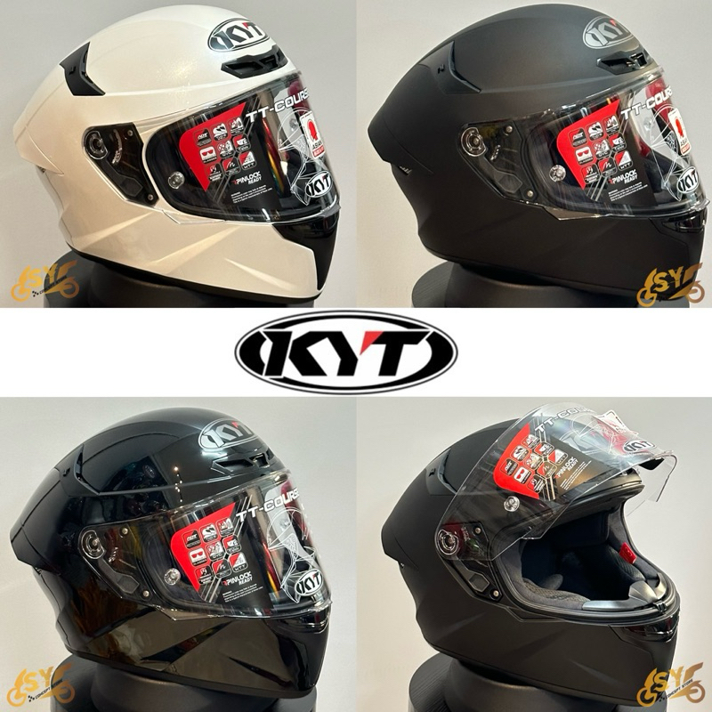 KYT TT-Course Full Face Helmet TT Course Topi Keledar Plain Matt White ...